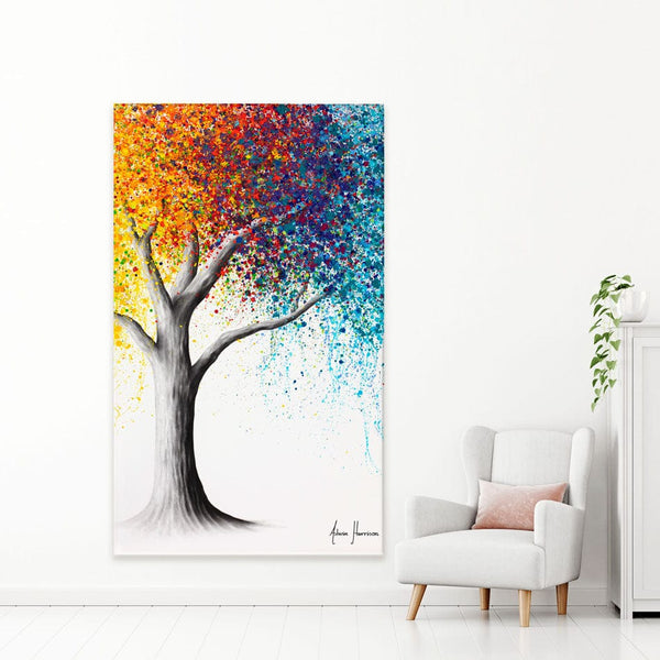Rainbow Rollicking Tree Canvas Print – Art Print Shop