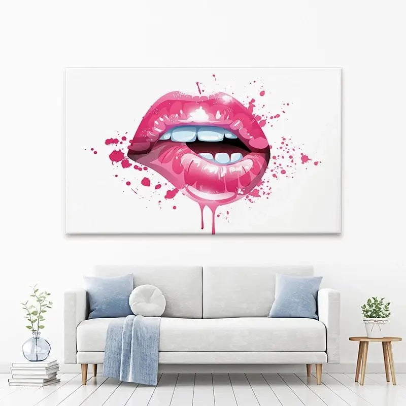 Pink Lips Canvas Print – Art Print Shop