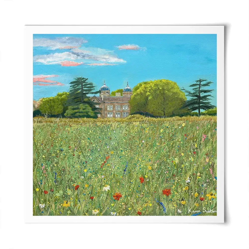 A Country House Square Art Print