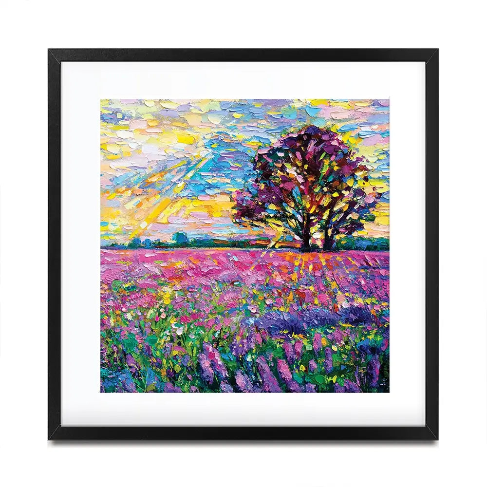 A Field Filled With Colour Square Framed Art Print