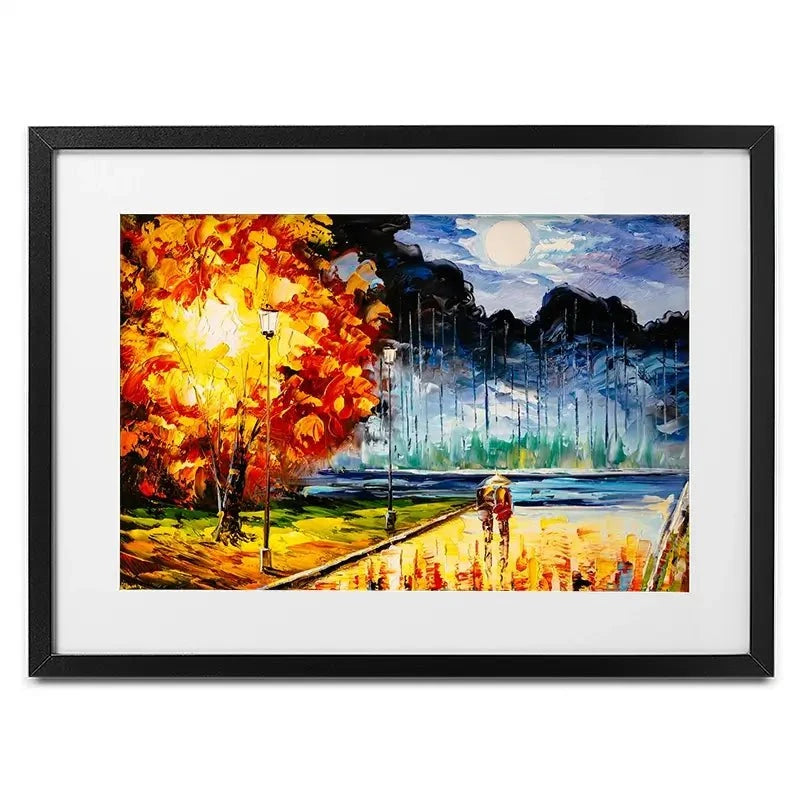 A Moonlit Walk Framed Art Print