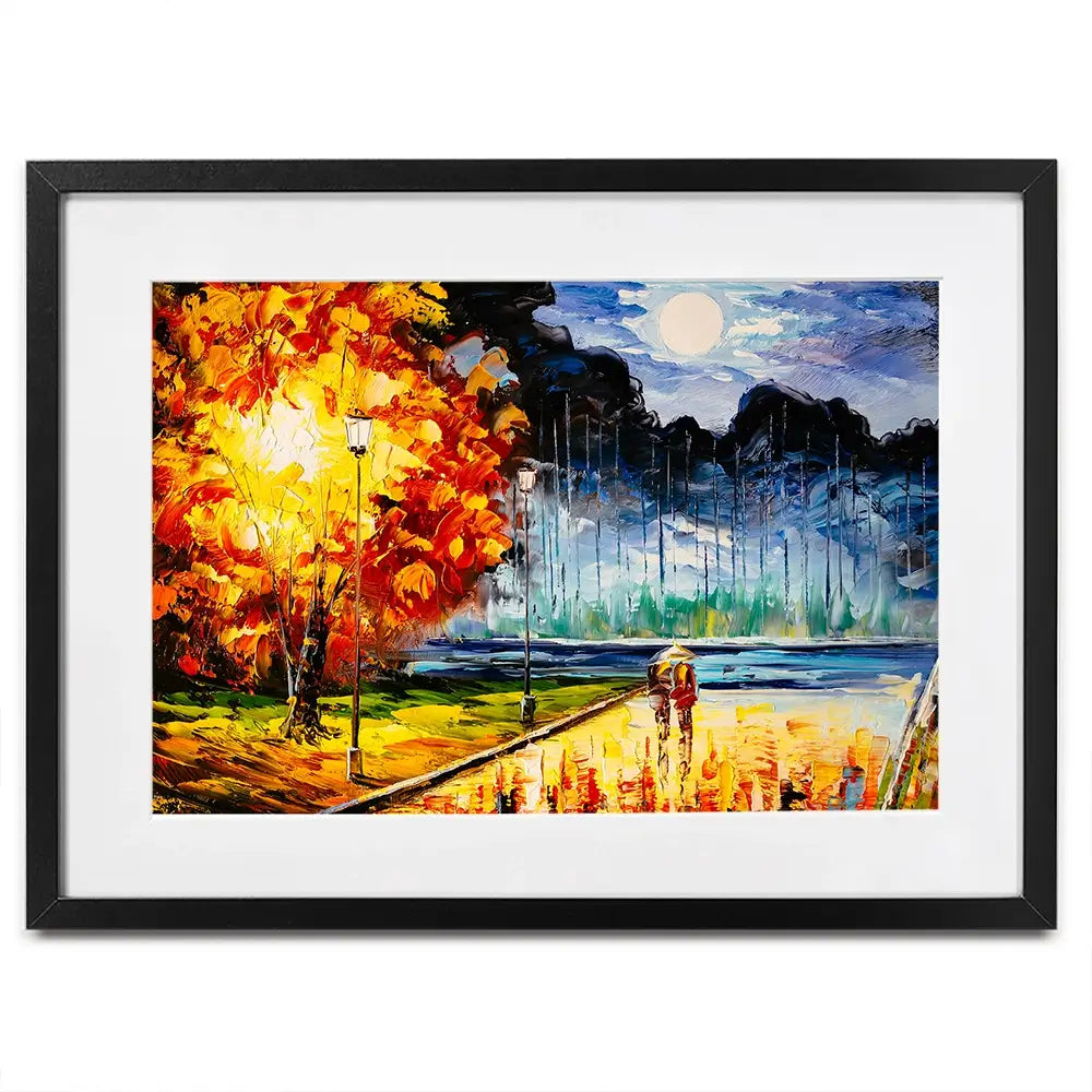 A Moonlit Walk Framed Art Print
