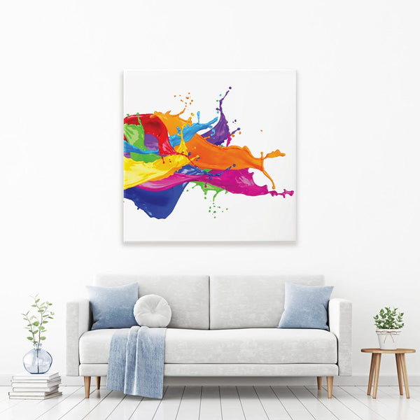 A Splash Of Colour Square Canvas Print | A Splash Of Colour Square Art ...