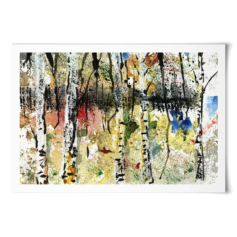 Abstract Birch Forest Art Print