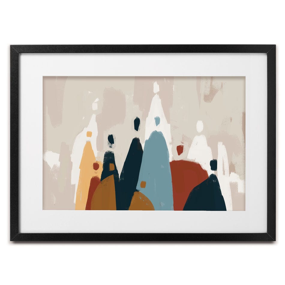 Abstract Group Of People Framed Art Print