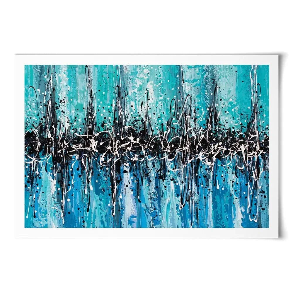 Abstract Teal Art Print