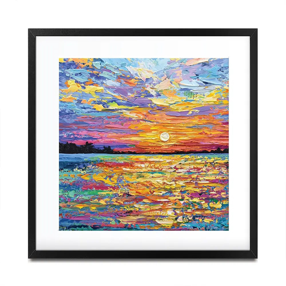 All Encompassing Sunset Square Framed Art Print | Sunset Artwork