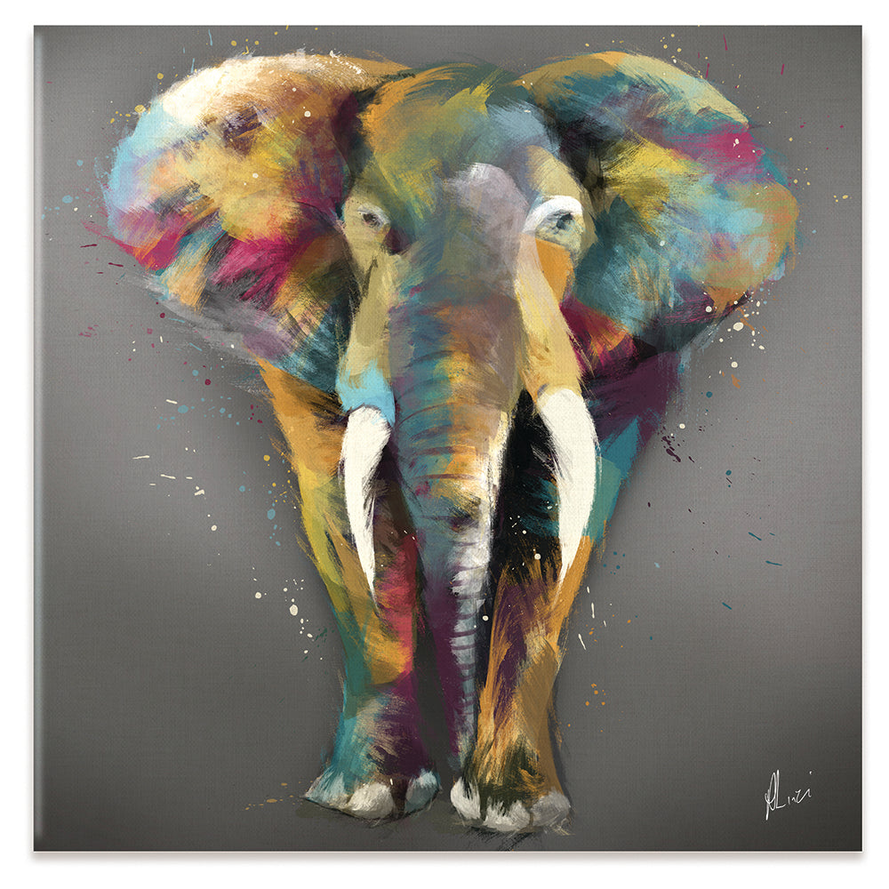 An Elephant In Multicolour Canvas Print