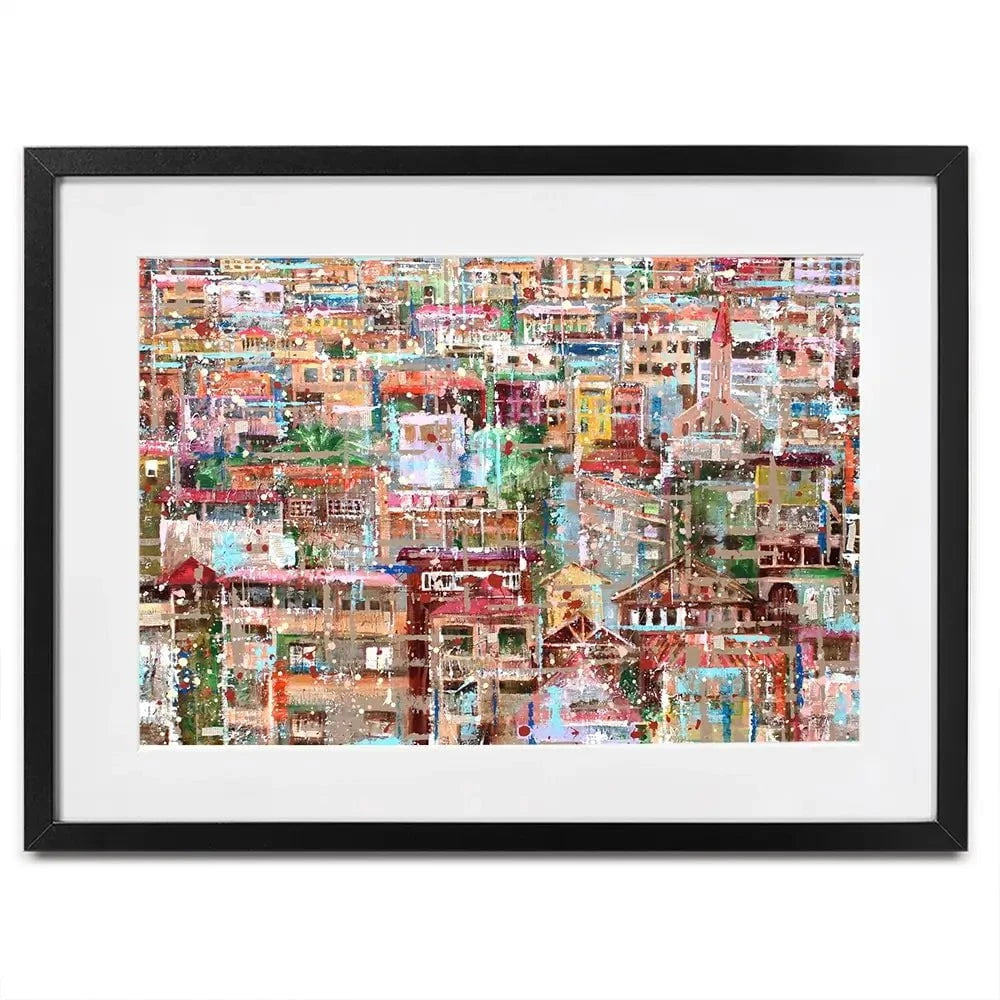 Art City Houses Framed Art Print