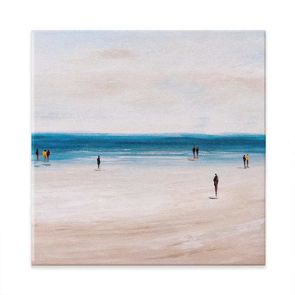 Beach Walks Square Canvas Print