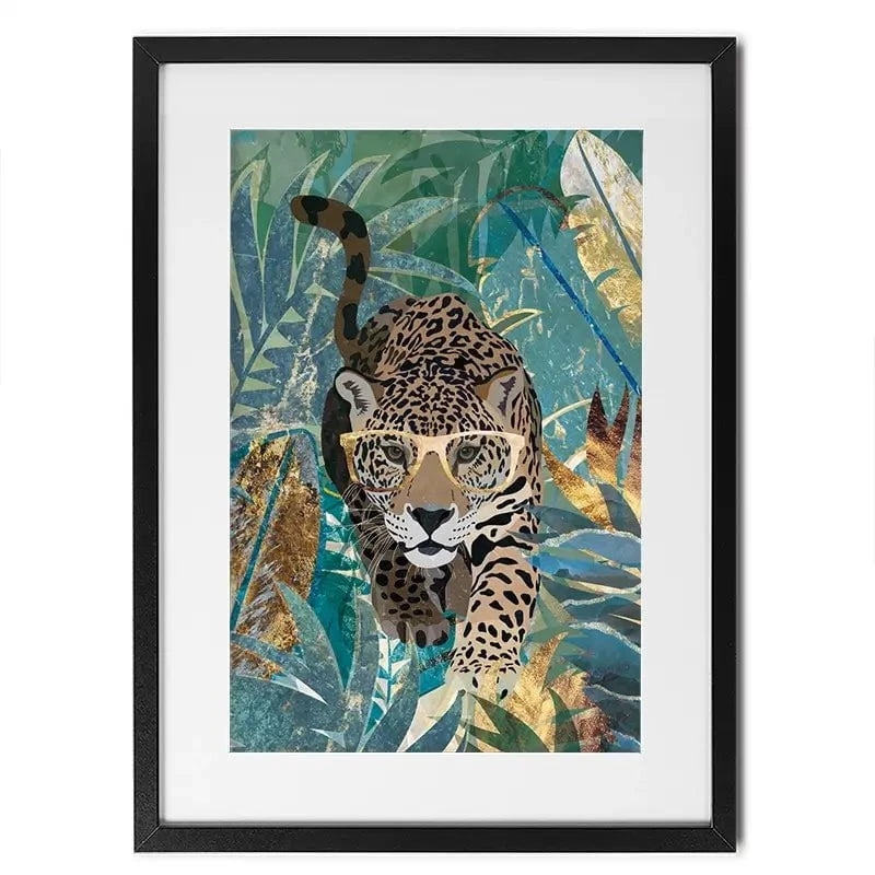 Big Cat Creeping Framed Art Print