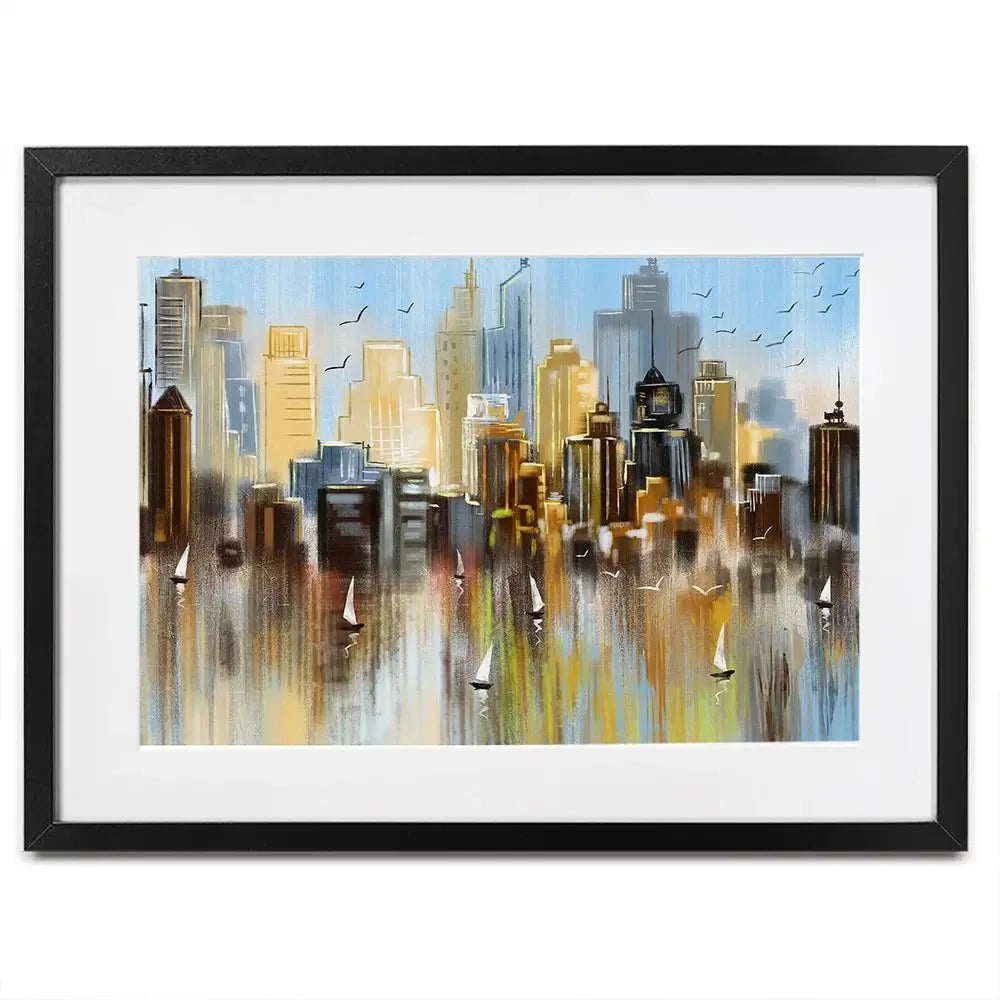 Big City Reflections Framed Art Print