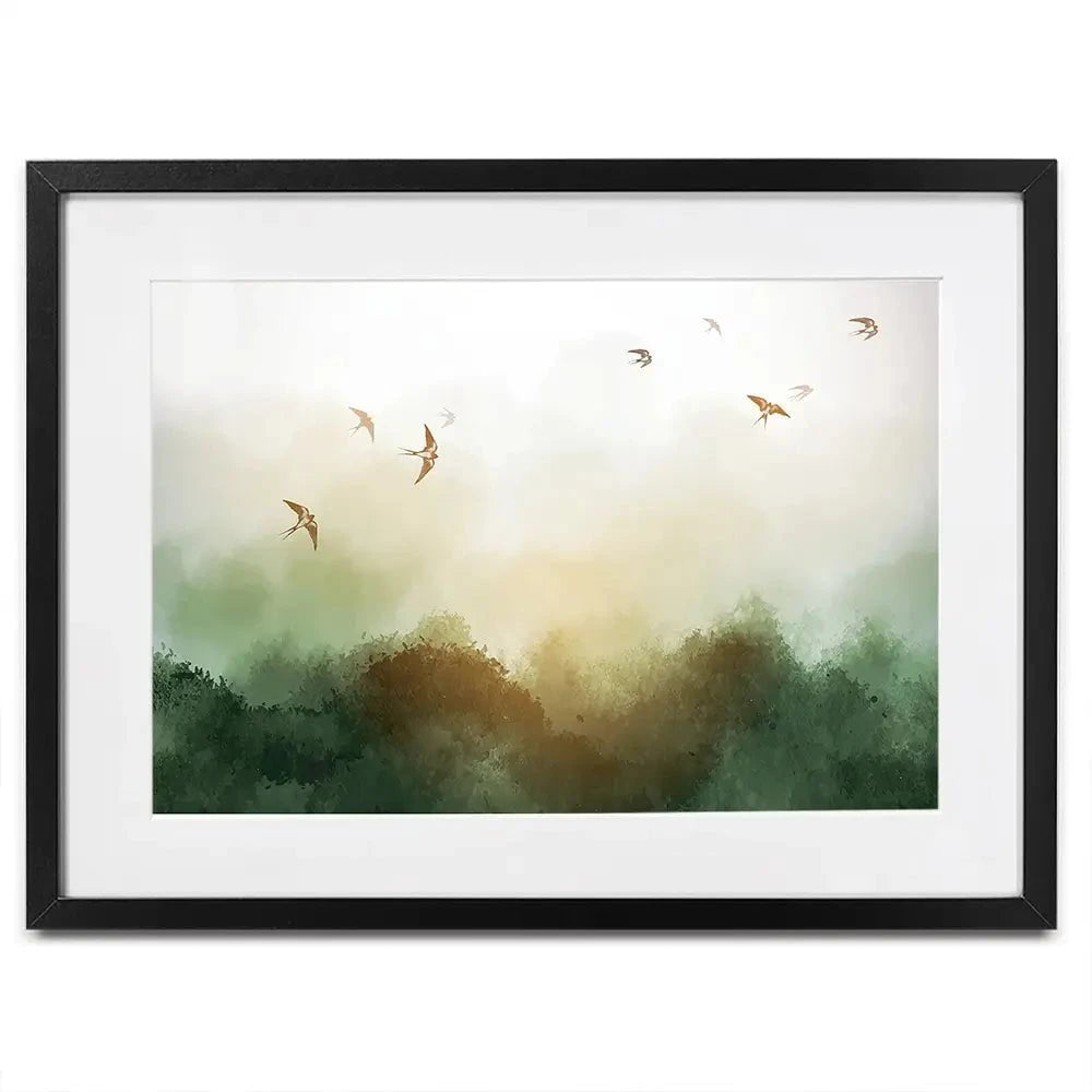 Birds Flying High Framed Art Print