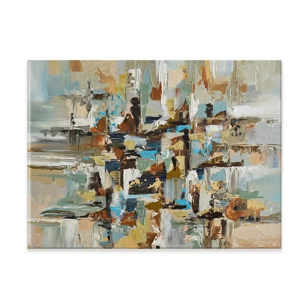 Blue Brown Abstract Canvas Print