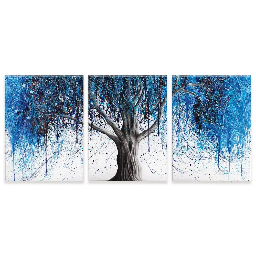 Blue Midnight Tree Trio Canvas Print