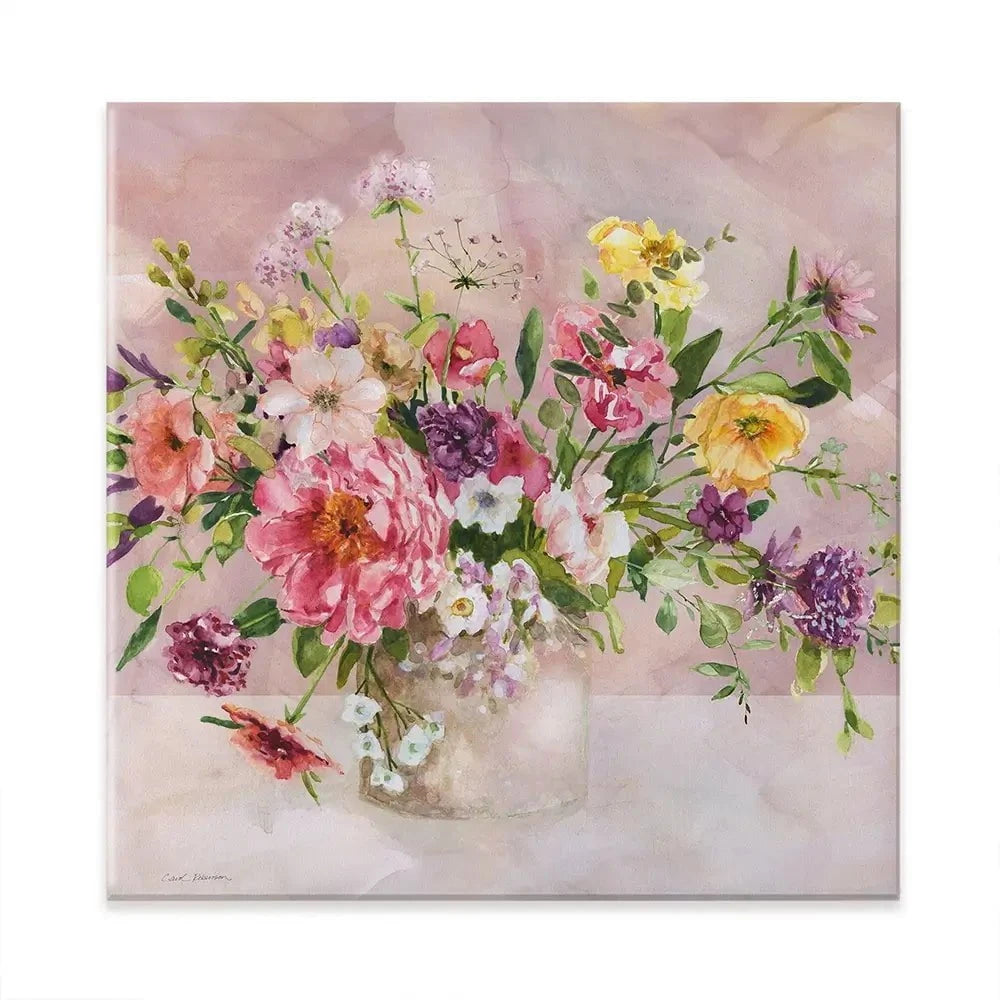 Bouquet Blooms Square Canvas Print