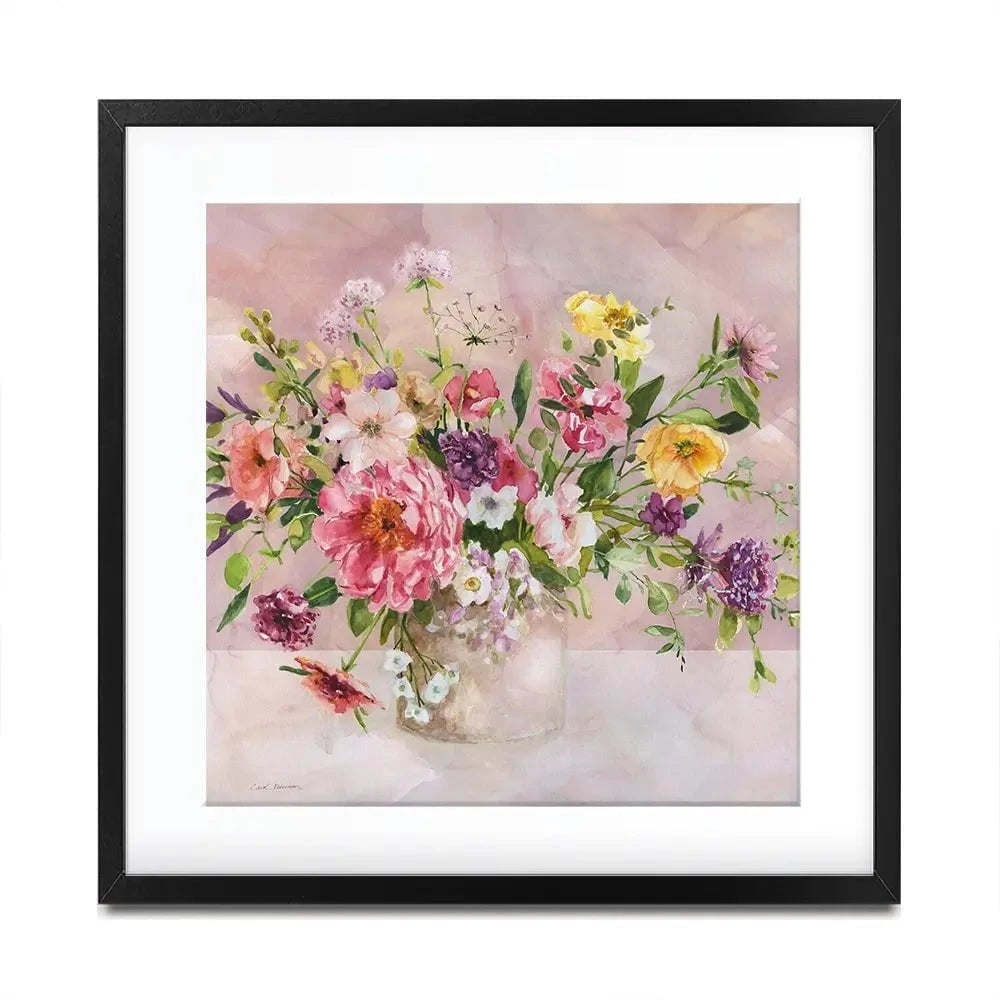 Bouquet Blooms Square Framed Art Print