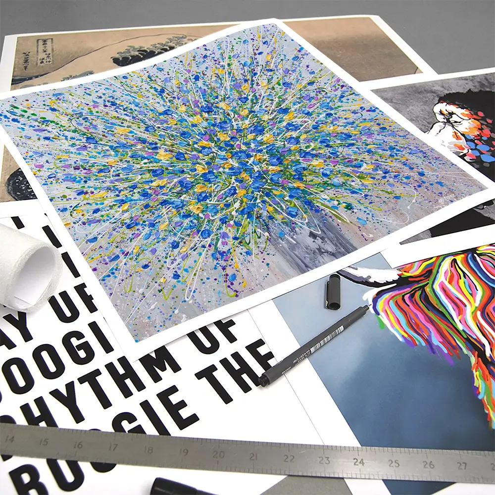 Bouquet Of Blue Flowers Square Art Print