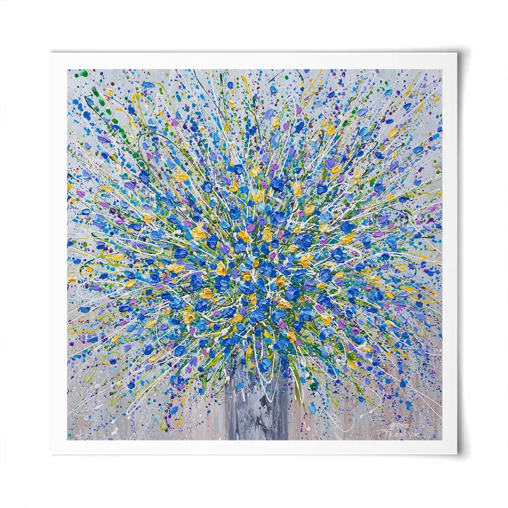 Bouquet Of Blue Flowers Square Art Print