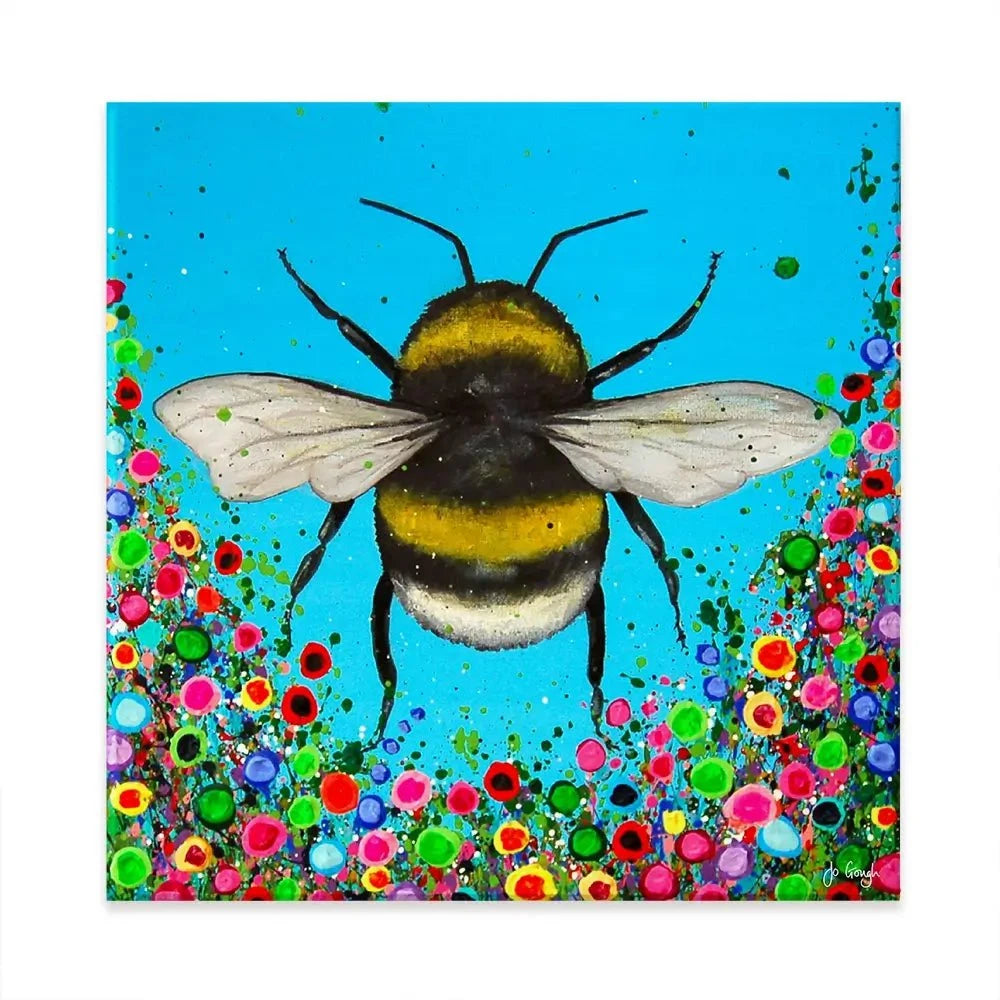 Bumblebee Flowers Canvas Print