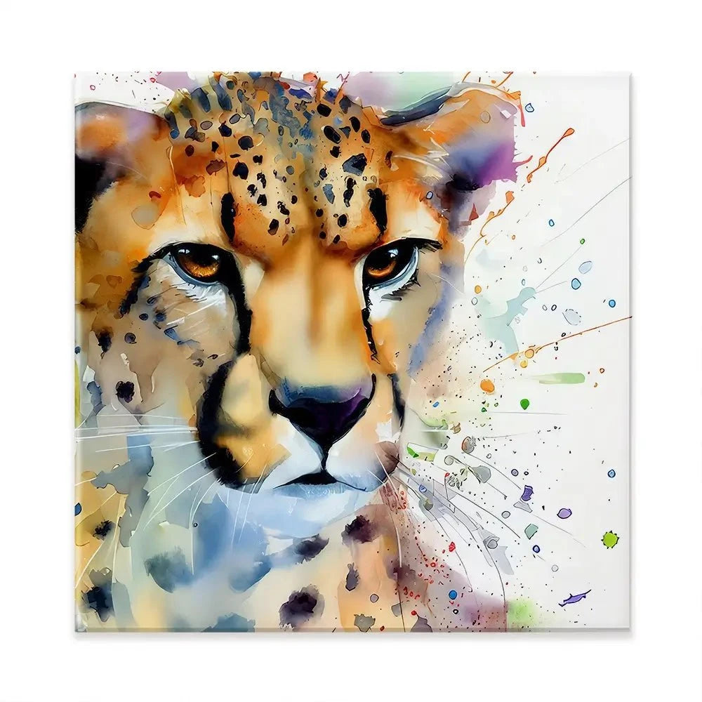 Cheetah Power Square Canvas Print