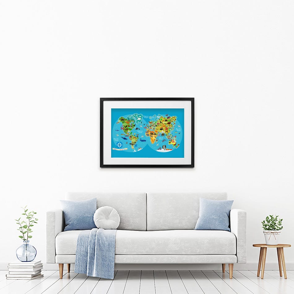 Children's World Map Framed Art Print – Art Print Shop
