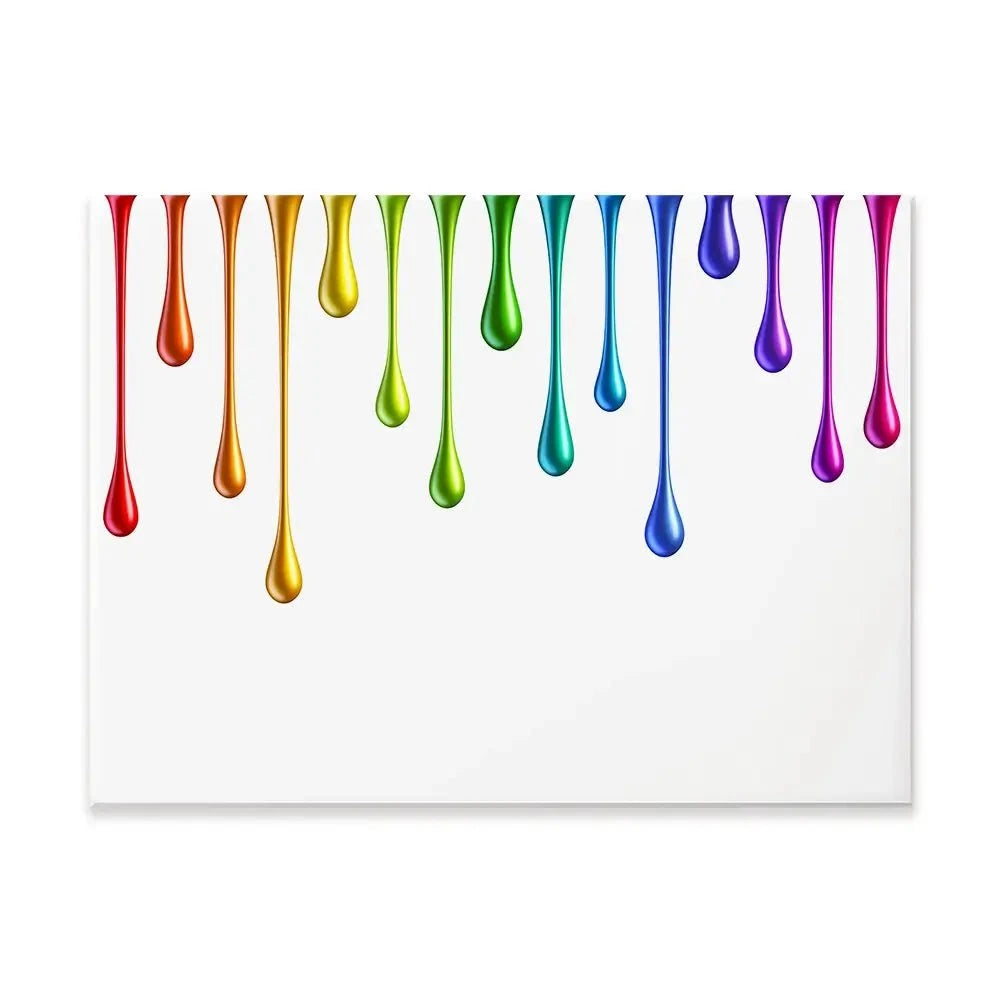Coloured Paint Drips Canvas Print