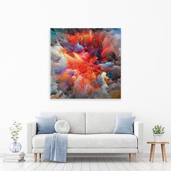 Colourful Explosion Square Canvas Print – Art Print Shop