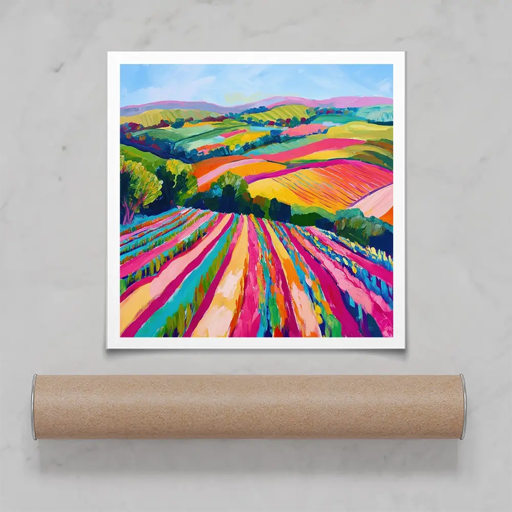 Colourful Hills Square Art Print