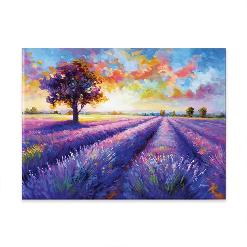Colourful Lavender Field Canvas Print