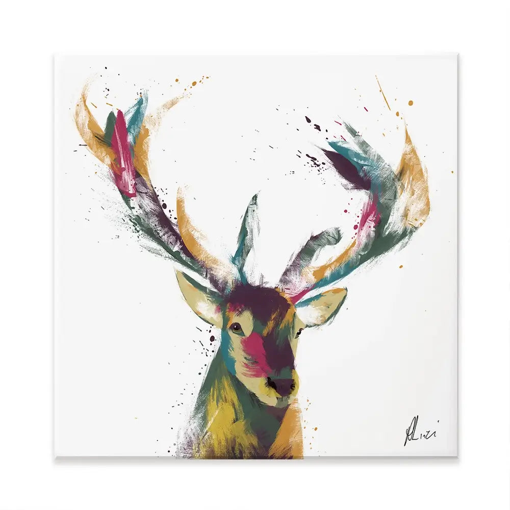 Colourful Stag Canvas Print