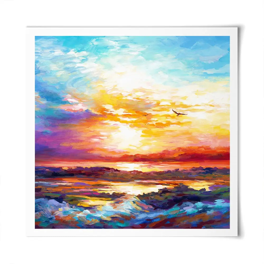 Colourful Sunset Square Art Print