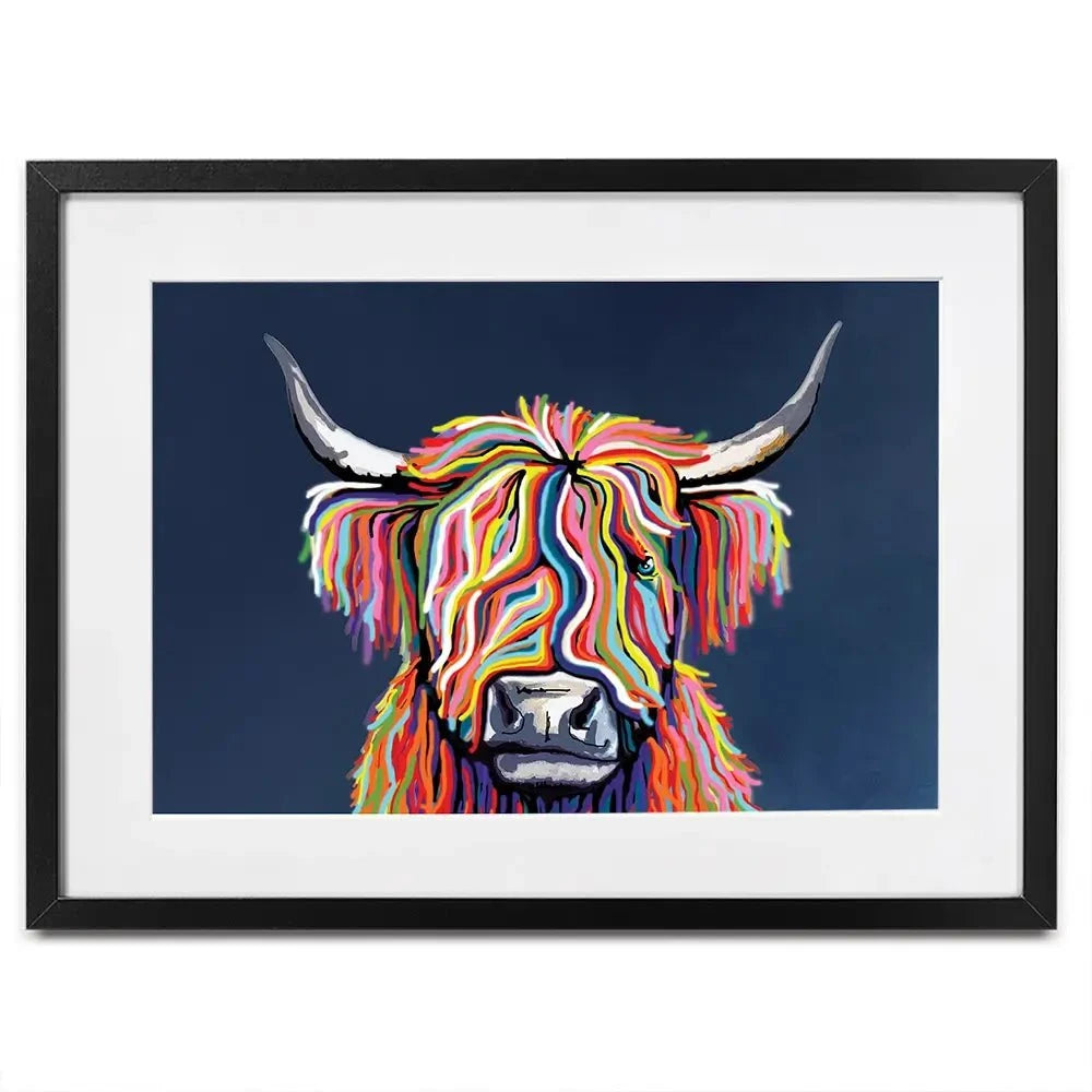 Coo In Navy Blue Framed Art Print | Coo in Navy Blue Artwork