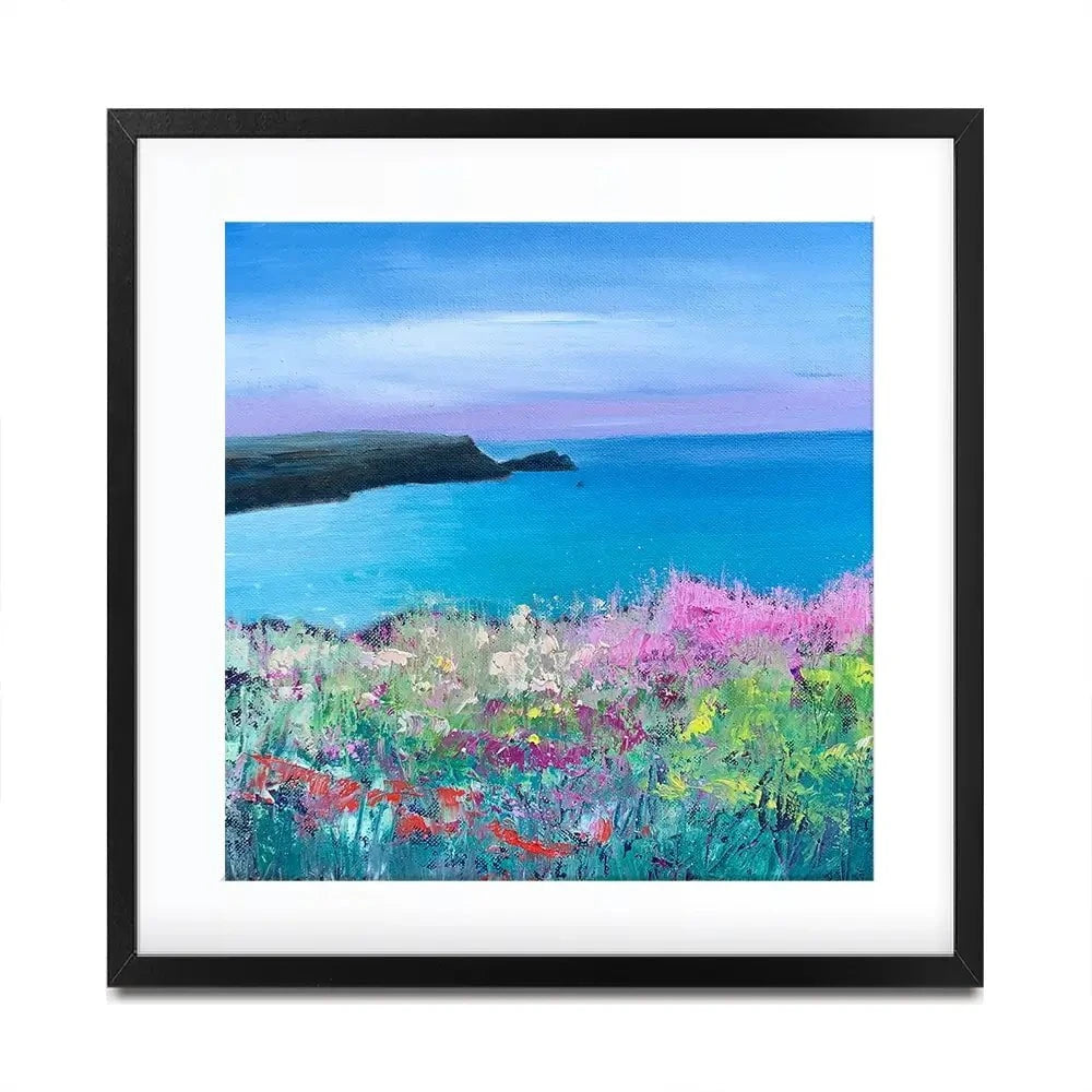 Cornish Sunset Square Framed Art Print