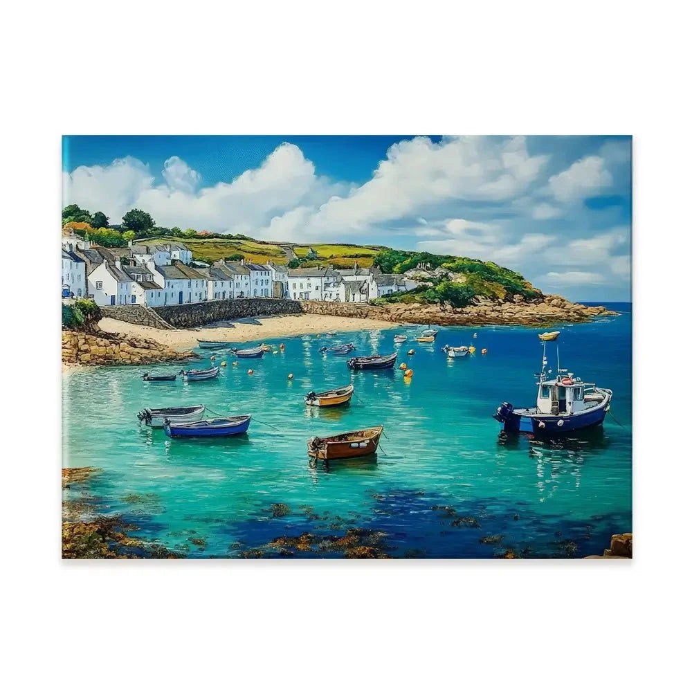 Cornwall Coastal Village Canvas Print