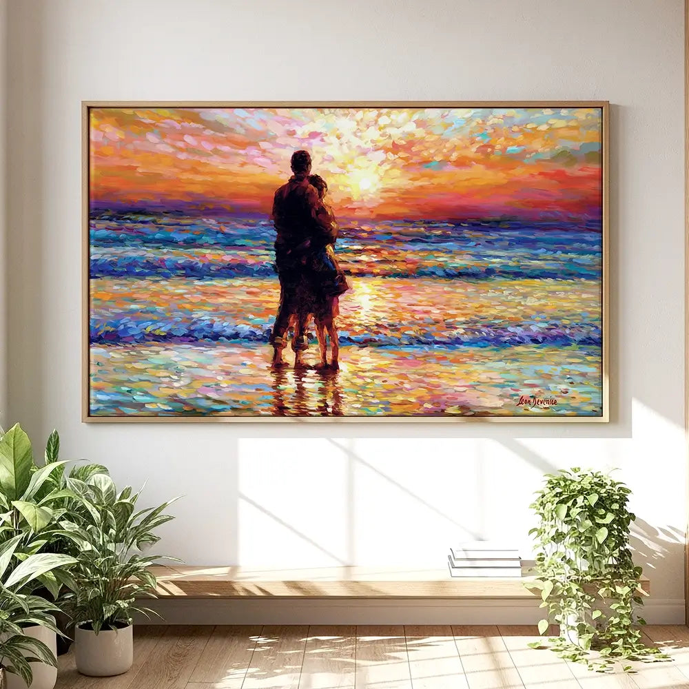 Couple At The Beach Oversized Canvas Print