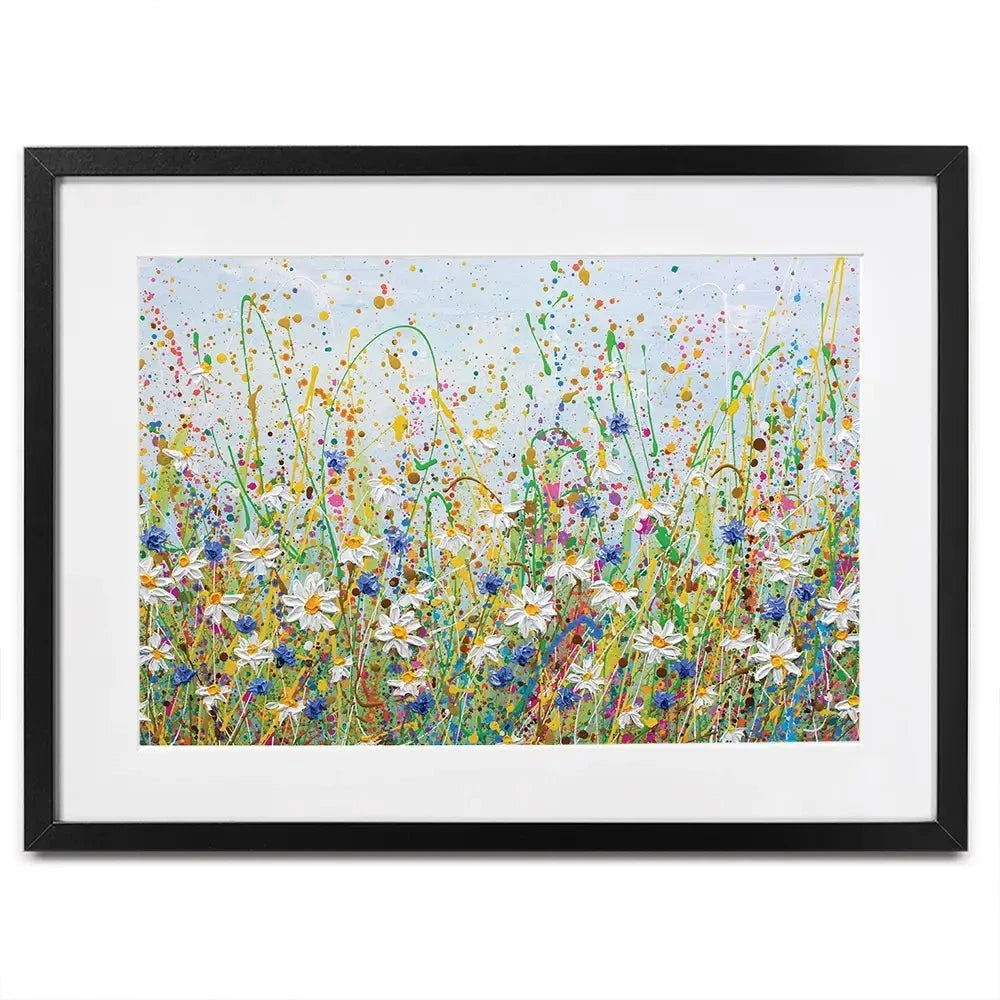 Daisy Splash Framed Art Print | Floral Wall Art