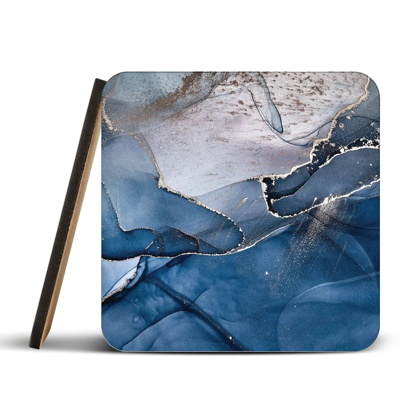 Dark Blue Marble Coaster Set | Dark Blue Marble Designer Coaster Set