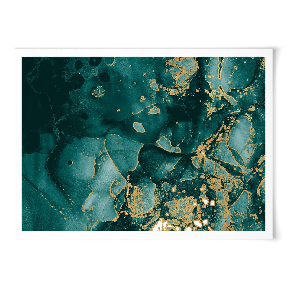 Deep Green Marble Art Print