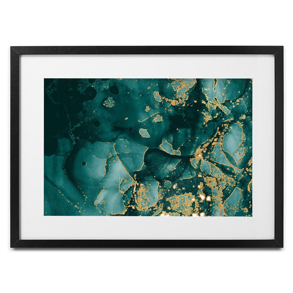 Deep Green Marble Framed Art Print