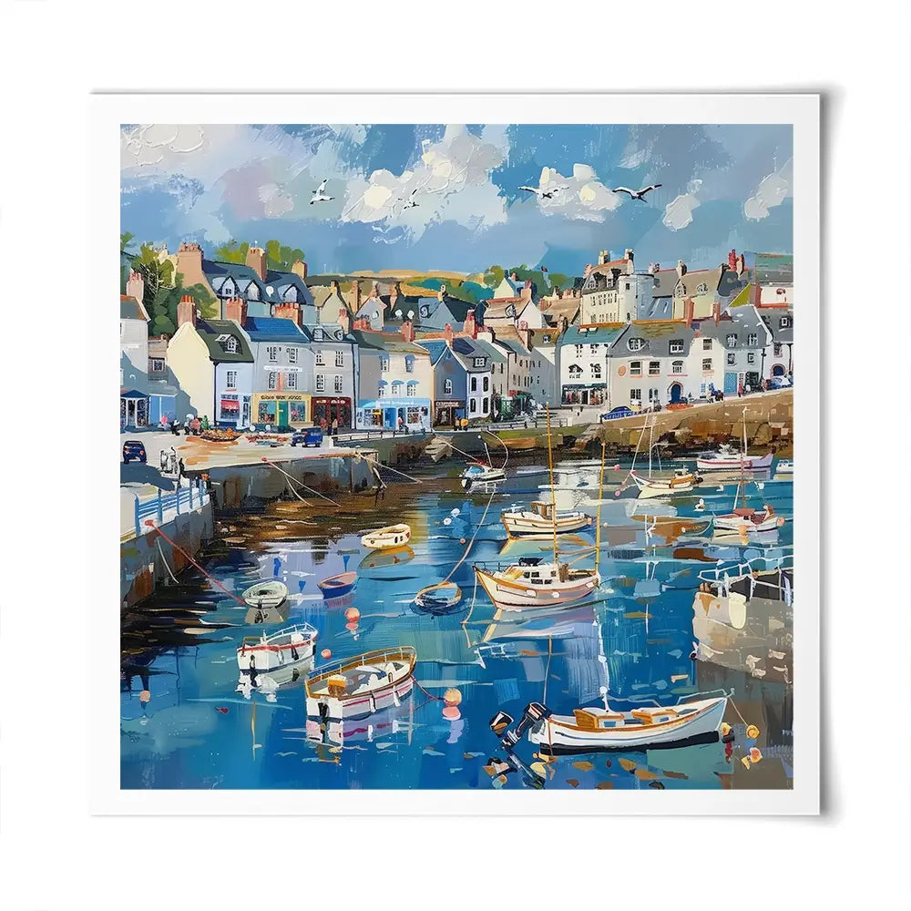 Devon Harbour Square Art Print