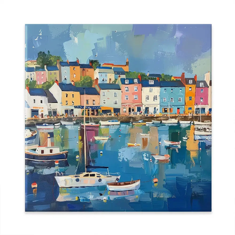 Devon Town Harbour Canvas Print