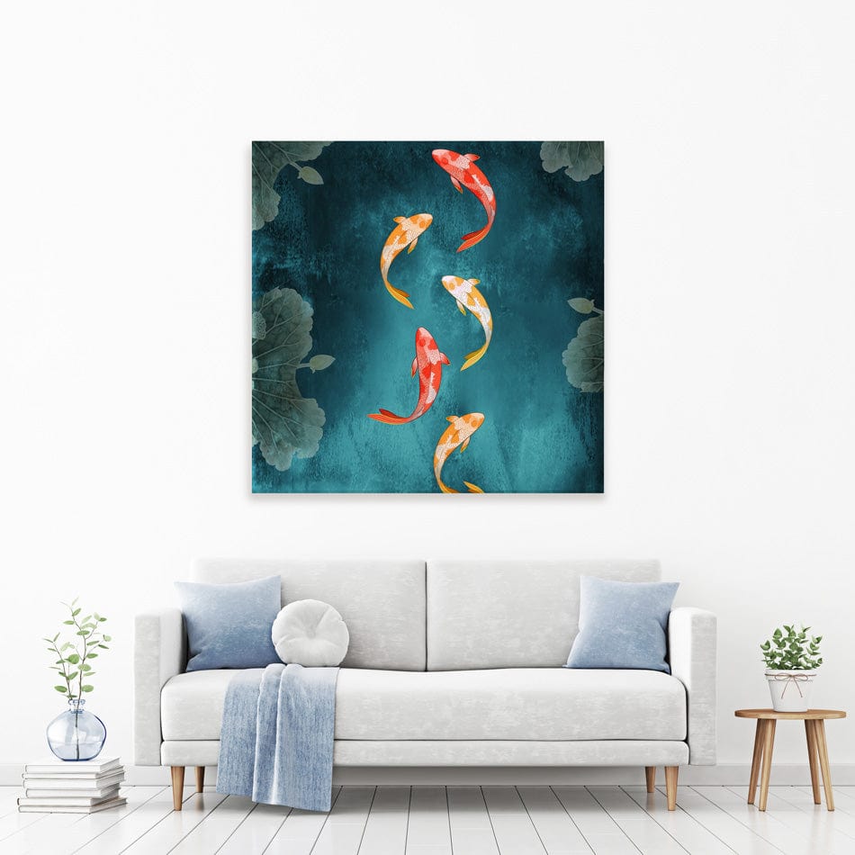 Don't Be Koi Square Canvas Print