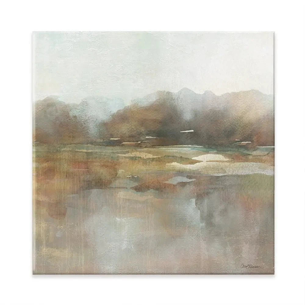 Early Fall Reflections Square Canvas Print