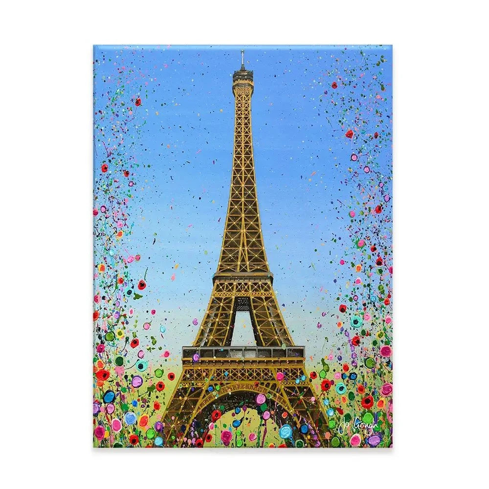 Eiffel Tower Flower Pop Canvas Print