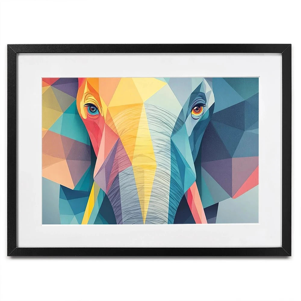 Elephant Shapes Framed Art Print