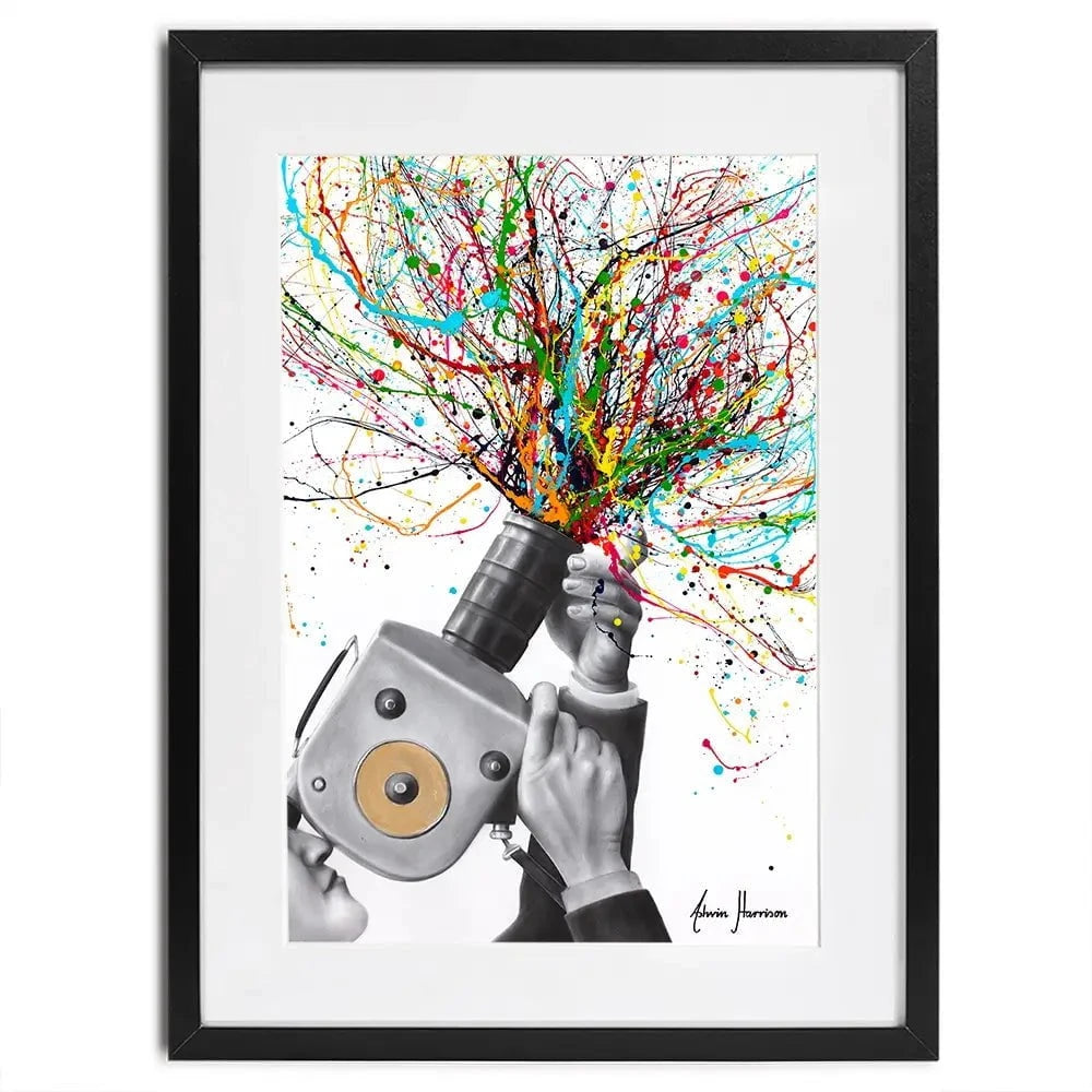 Filming The Action Framed Art Print