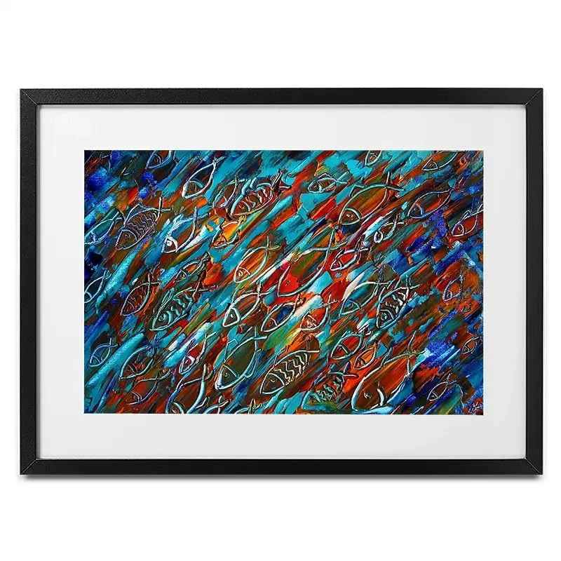 Fish Frenzy Framed Art Print