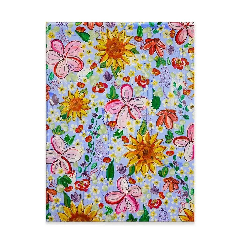 Flower Power Blue Canvas Print