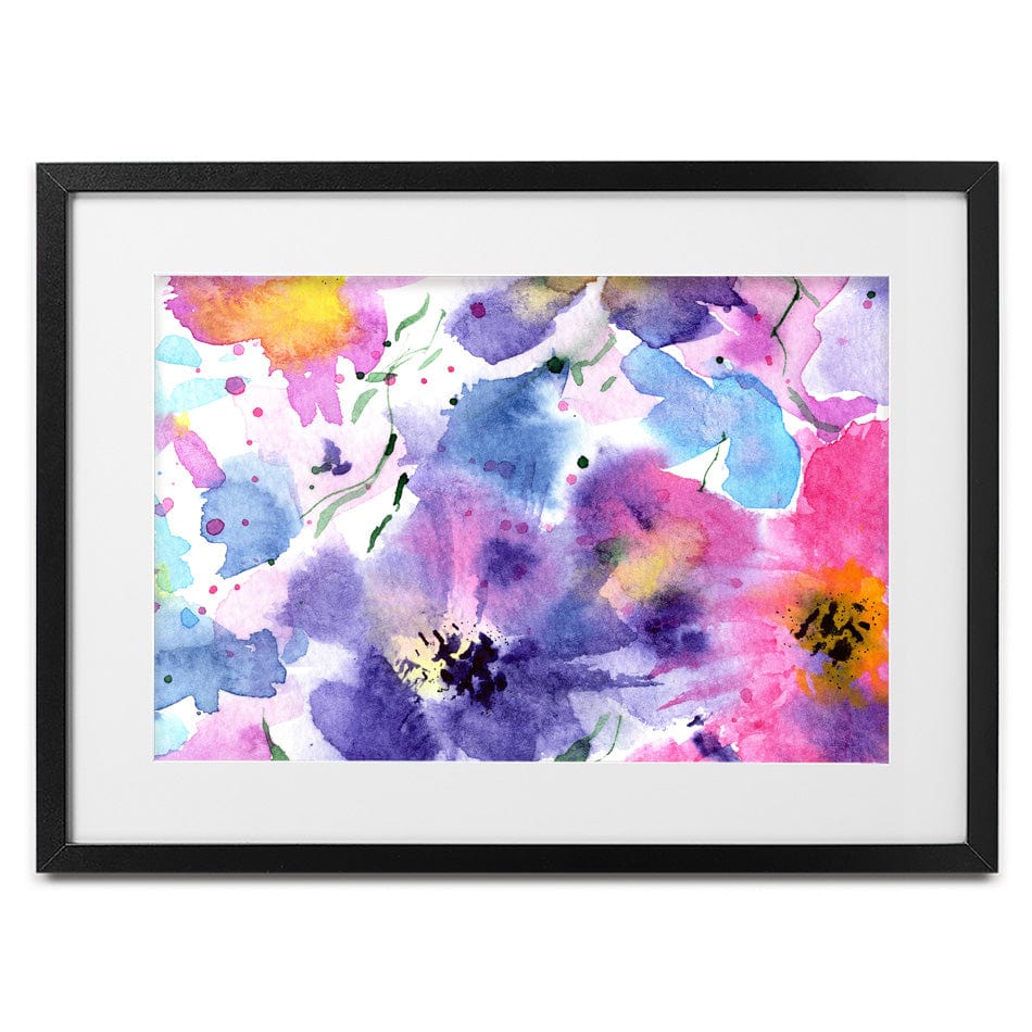 Flowers Painted In Watercolour Framed Art Print